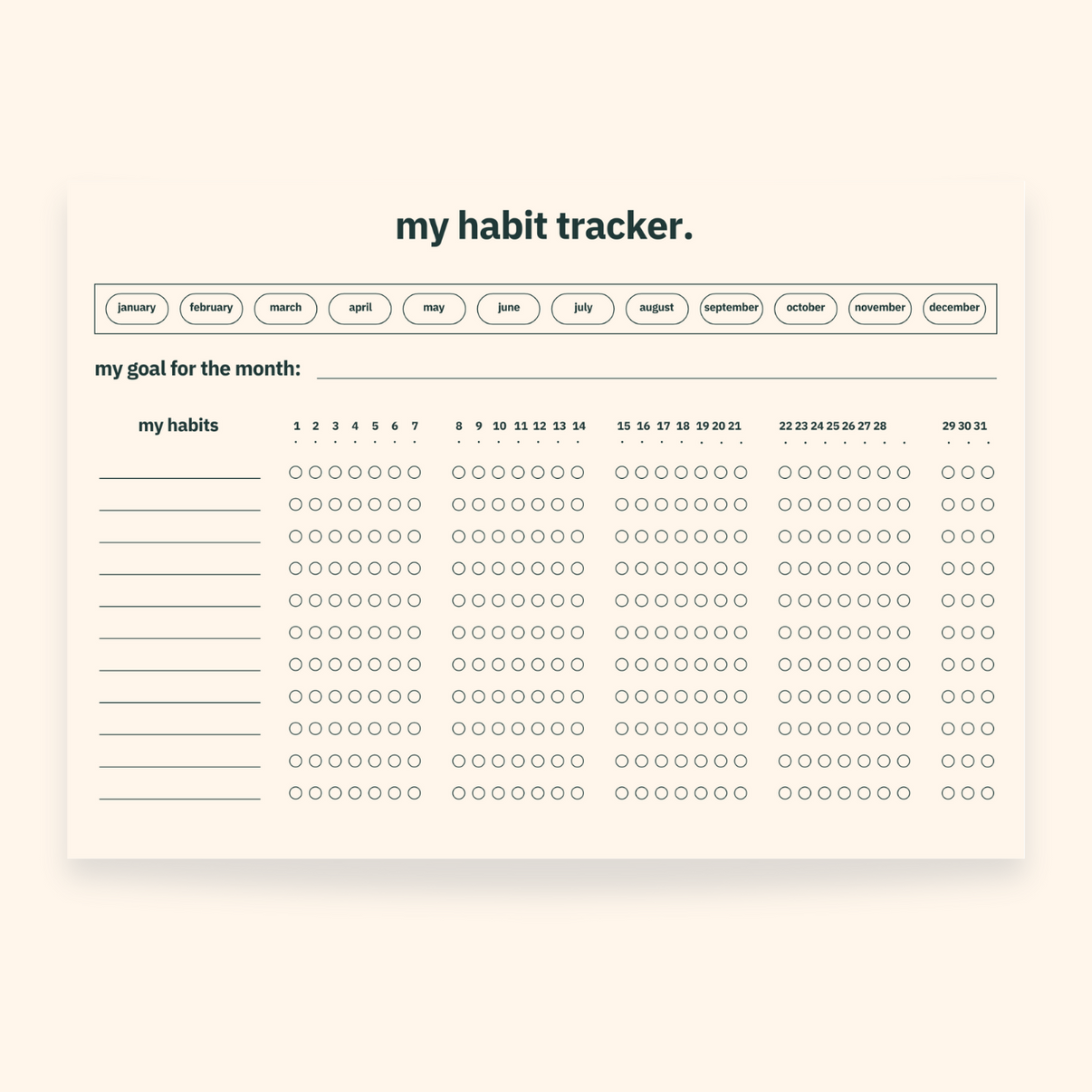 everyday habit tracker – notee.in